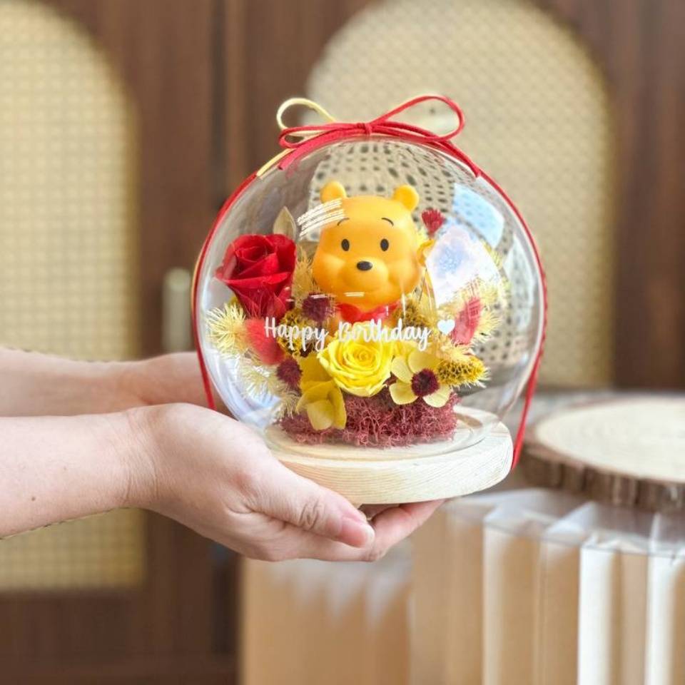 Best Flower Delivery KL PJ | Winnie The Pooh Glass Globe