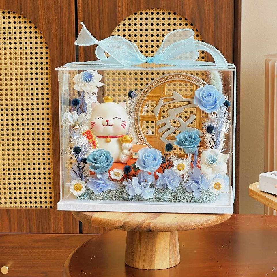 Preserved Flower Acrylic Box for Housewarming | Elegant New Home Gift