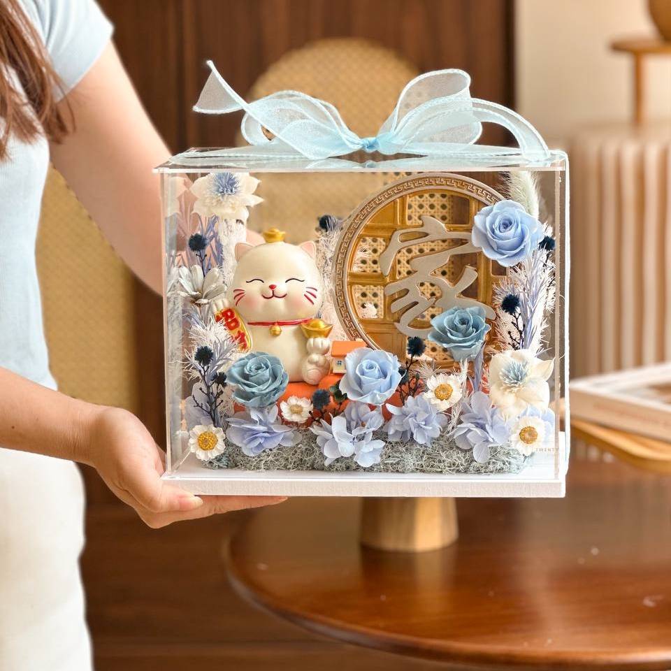 Preserved Flower Acrylic Box for Housewarming | Elegant New Home Gift
